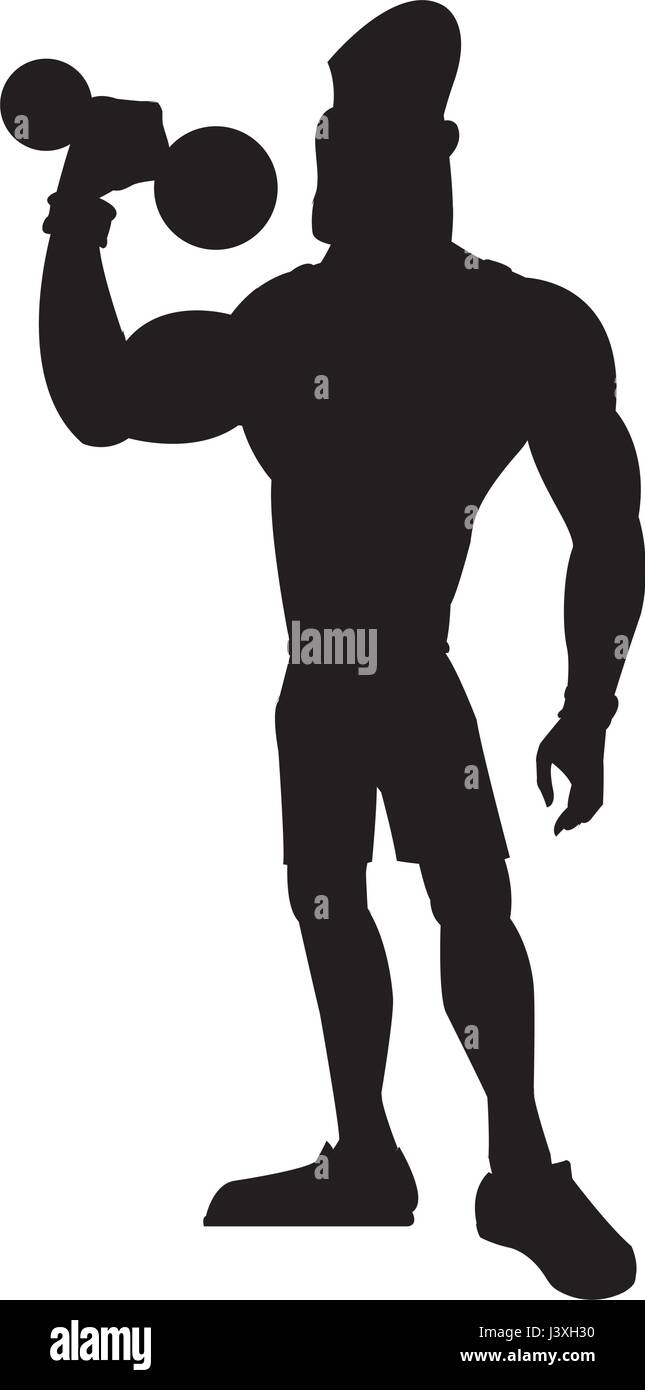 man weight lifting bodybuilding sport pictogram Stock Vector Image ...