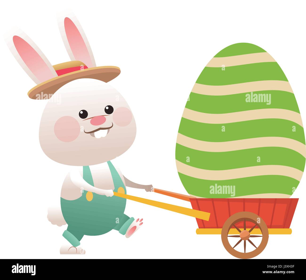 easter rabbit with decor egg wheelbarrow Stock Vector Image & Art - Alamy
