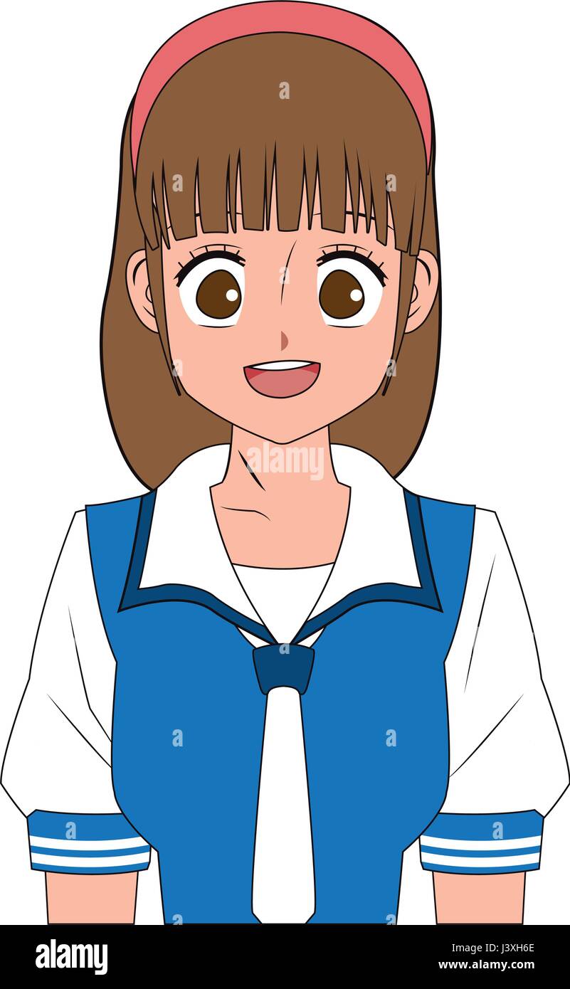 girl anime comic student clothes image Stock Vector Image & Art - Alamy
