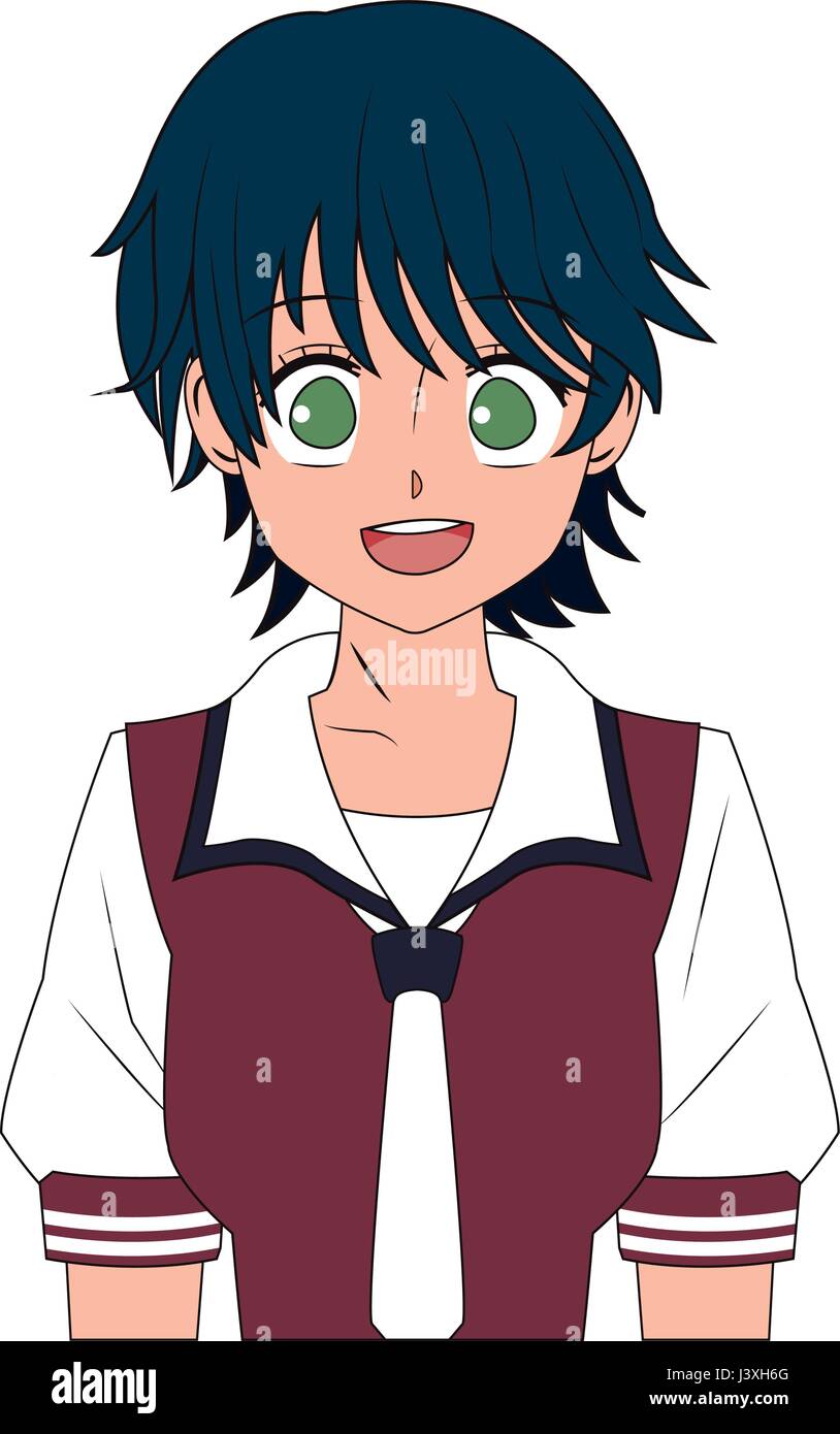 girl anime comic student clothes image Stock Vector Image & Art - Alamy