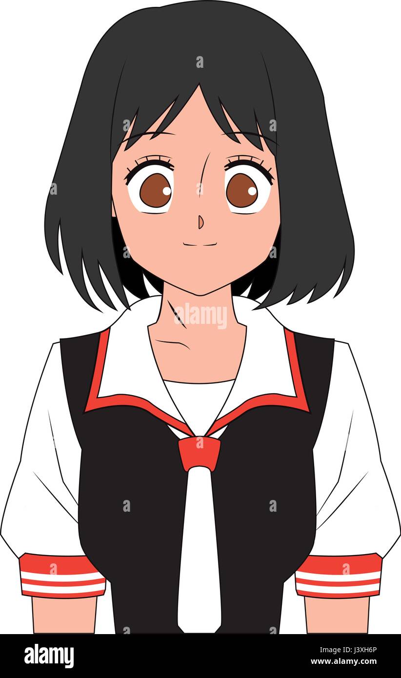 girl anime comic student clothes image Stock Vector Image & Art - Alamy