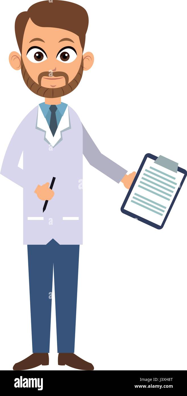 Young doctor laboratory coat Stock Vector Images - Alamy