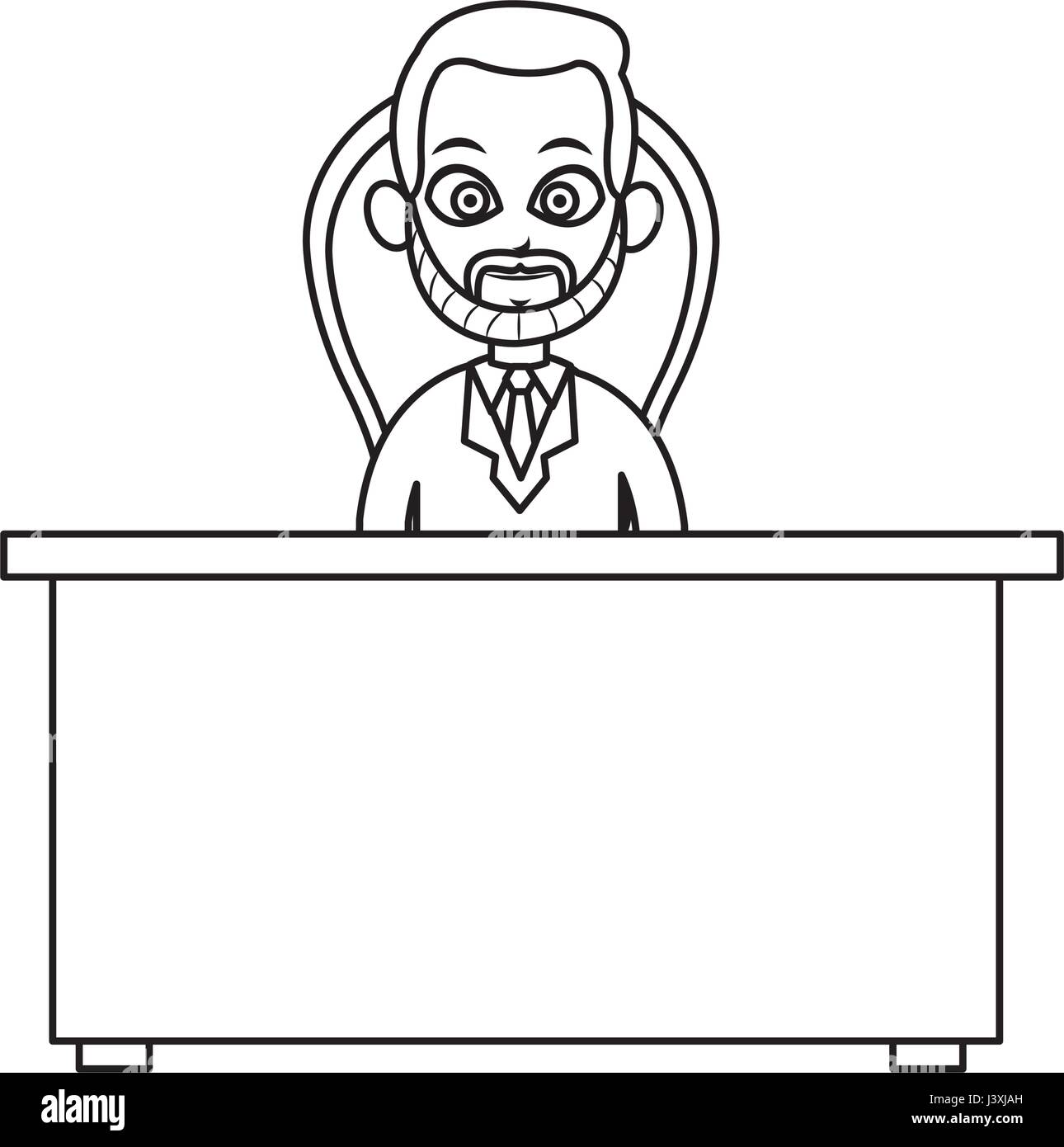 Desk chair computer telephone Stock Vector Images - Alamy