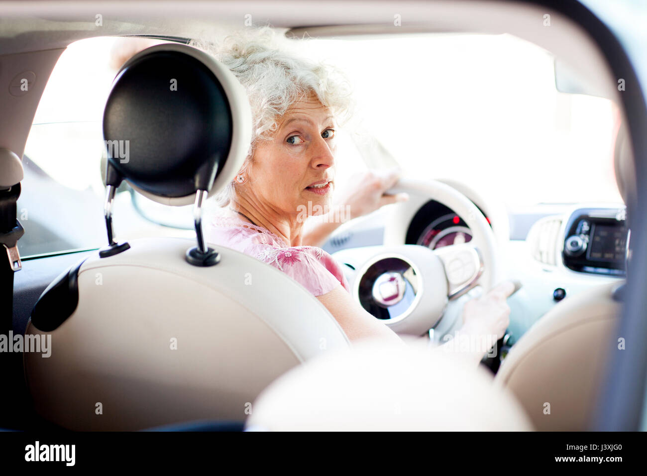 Interior mature woman car hi-res stock photography and images - Alamy