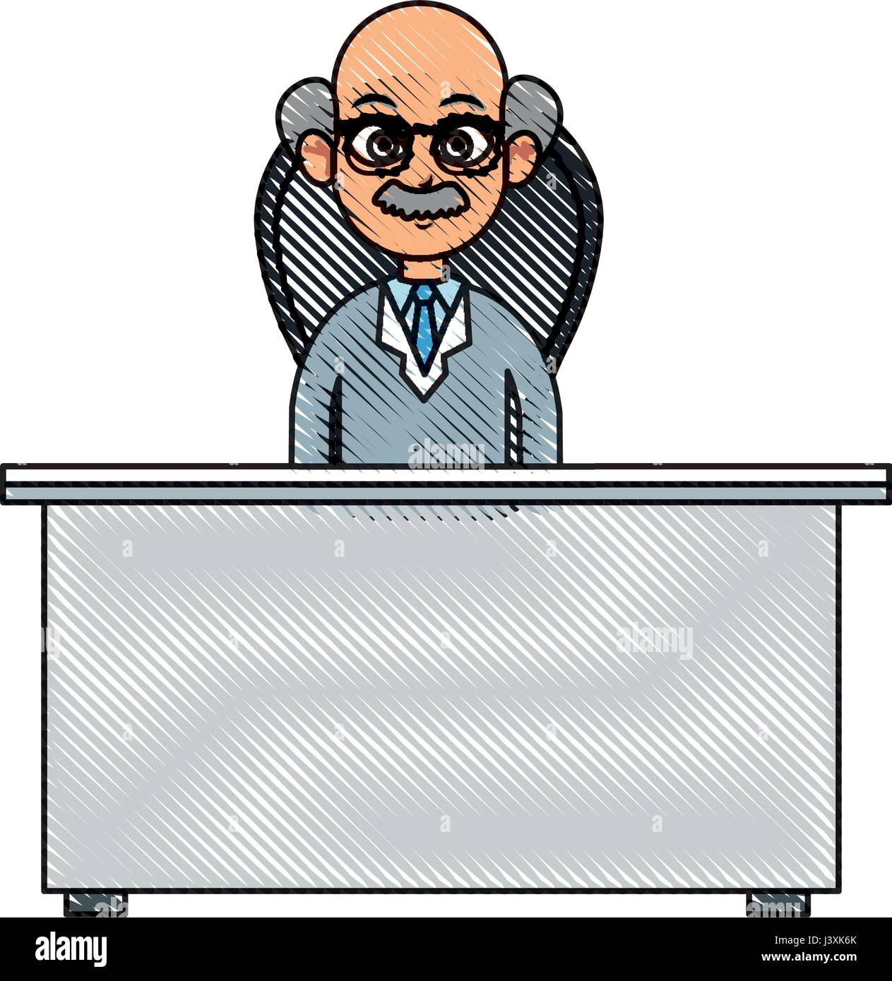 drawing doctor working desk physician image Stock Vector Image & Art ...