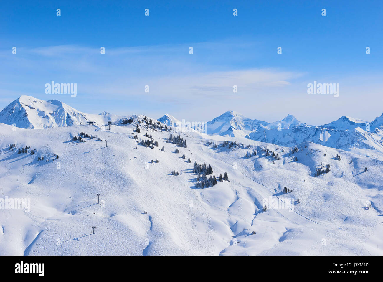Snow covered mountain landscape, Gstaad, Switzerland Stock Photo - Alamy