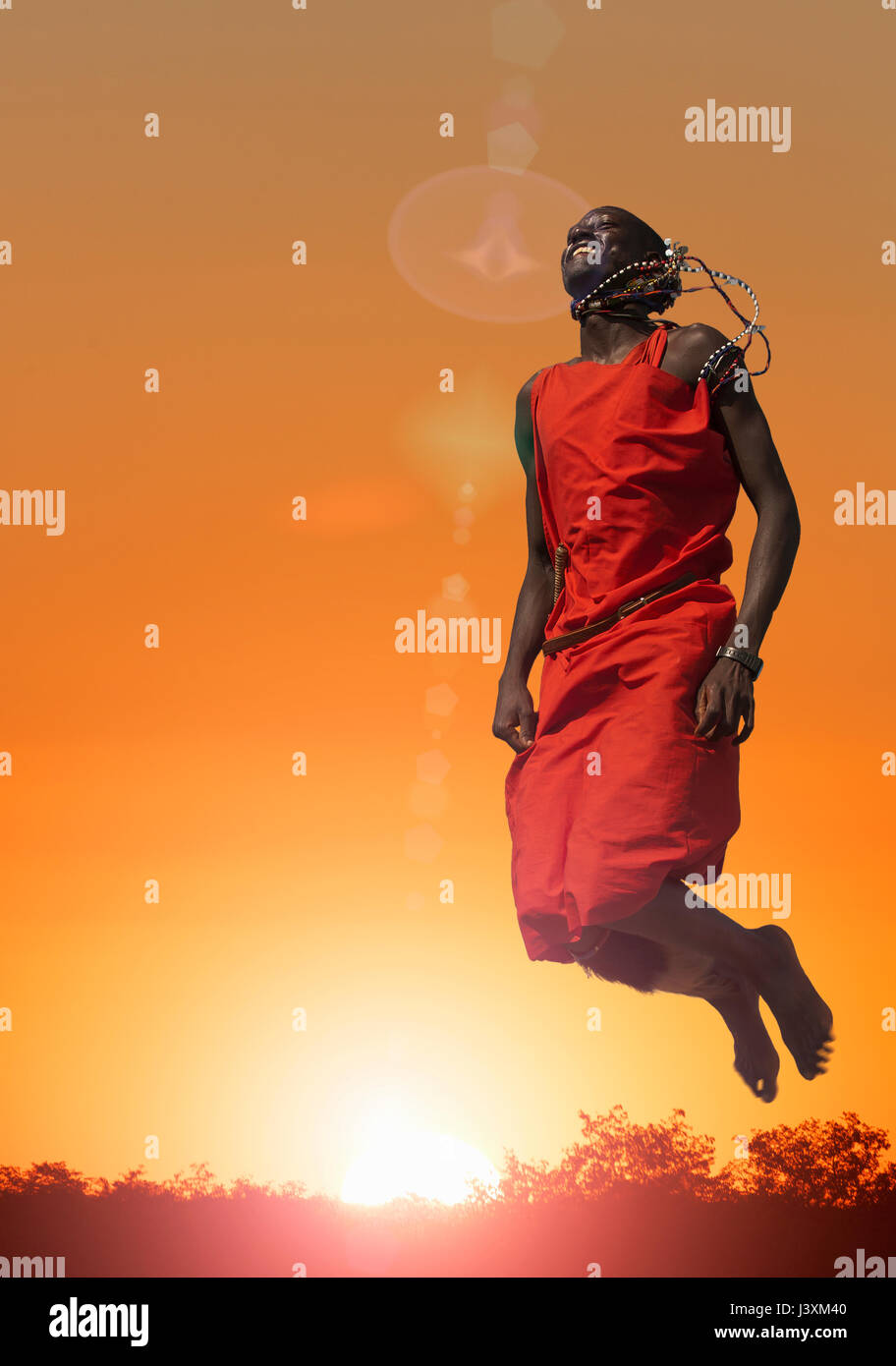 Masai jumping hi-res stock photography and images - Alamy