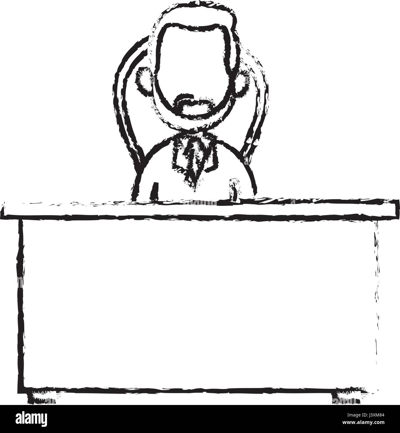 Desk doctor computer stethoscope Black and White Stock Photos & Images ...