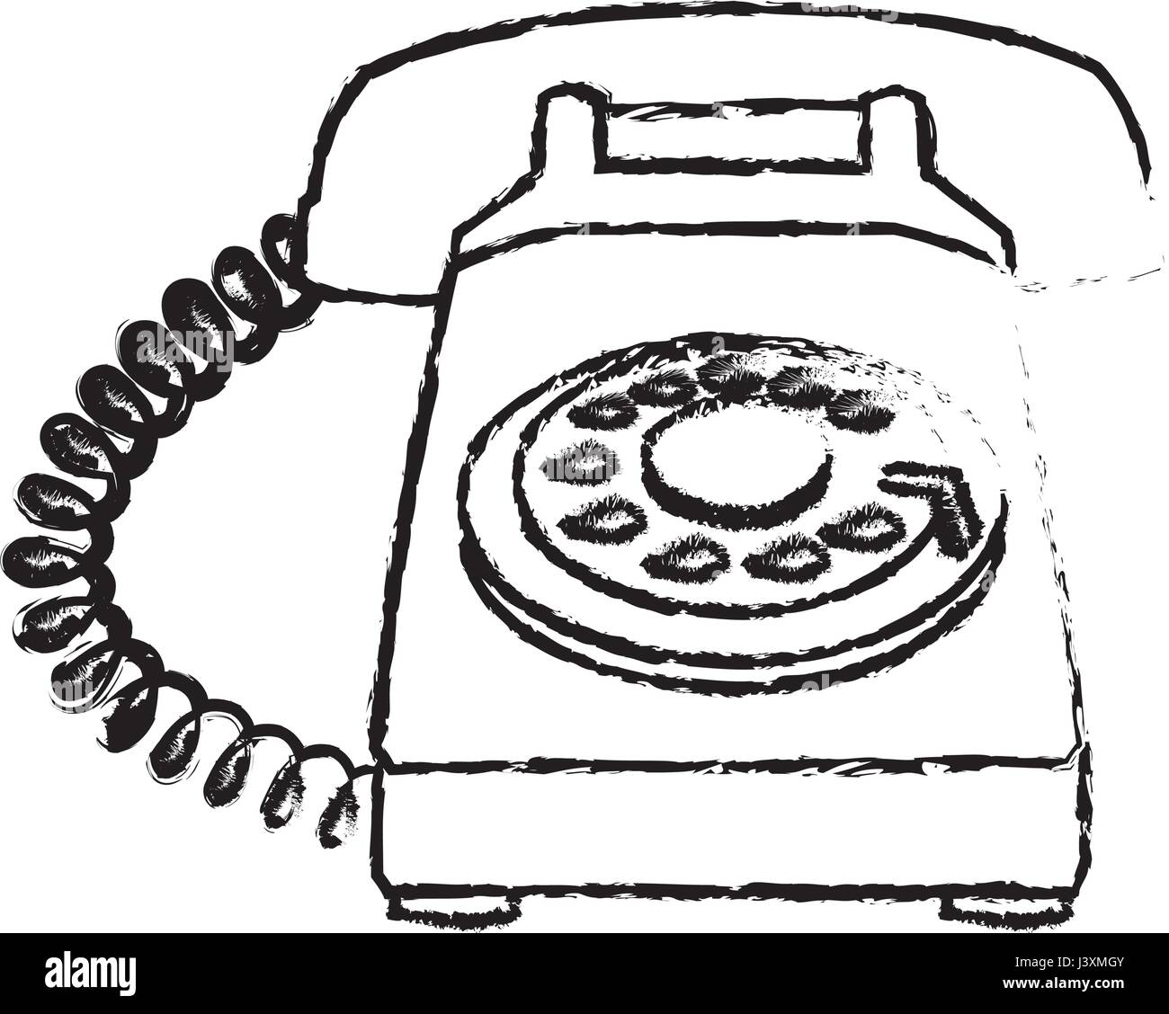 telephone device vintage service call sketch Stock Vector Image & Art ...
