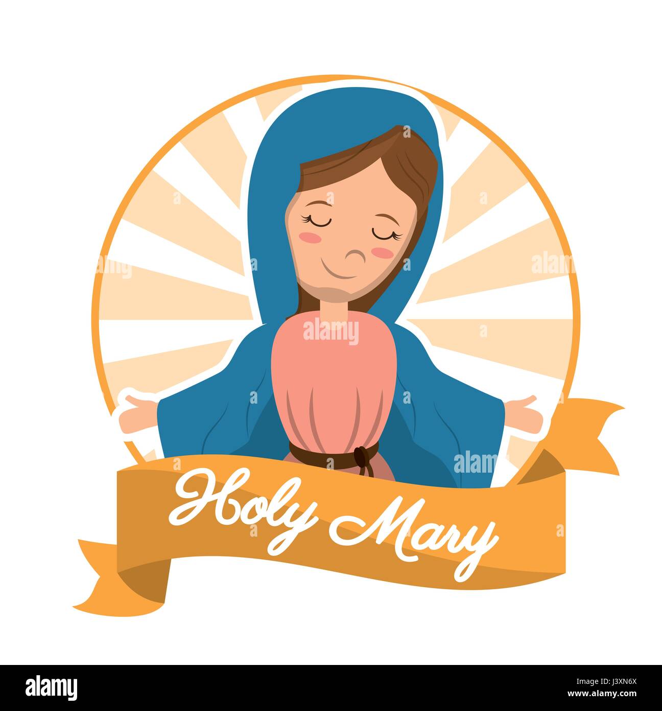 Mary sacred heart statue Stock Vector Images - Alamy