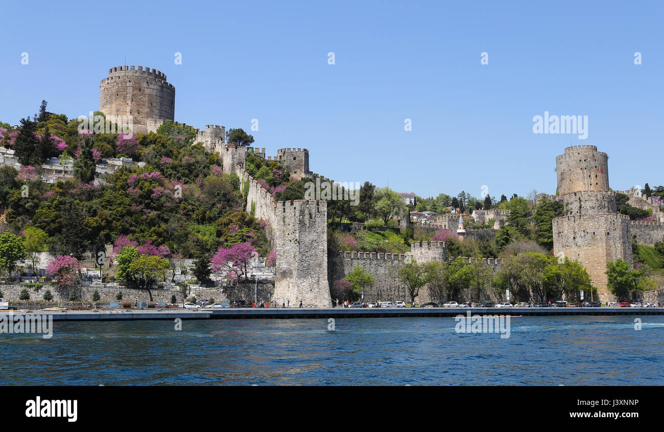 Rumelian Castle in Bosphorus Strait Coast of Istanbul City, Turkey ...