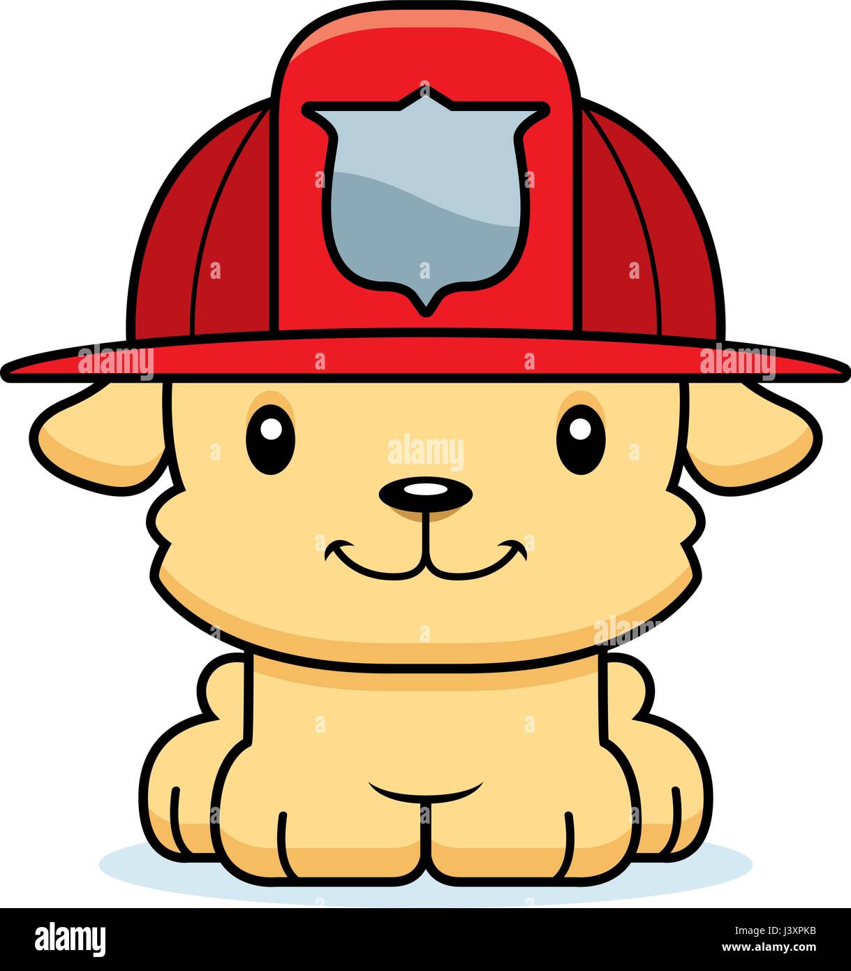 A cartoon firefighter puppy smiling Stock Vector Image & Art - Alamy