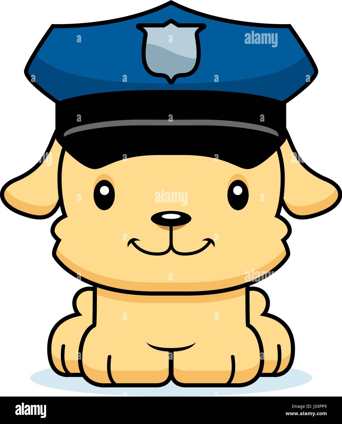 A cartoon police officer puppy smiling Stock Vector Image & Art - Alamy