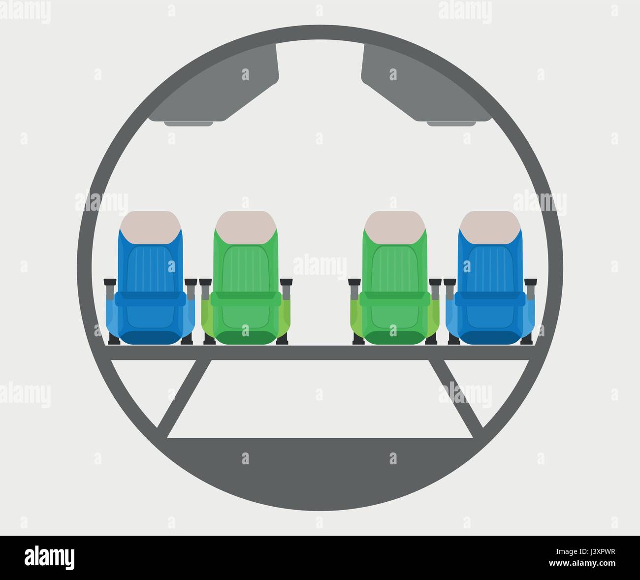 Passenger Narrow body Airplane Cross section vector on white background ... Passenger Narrow body Airplane Cross section vector on white background ...