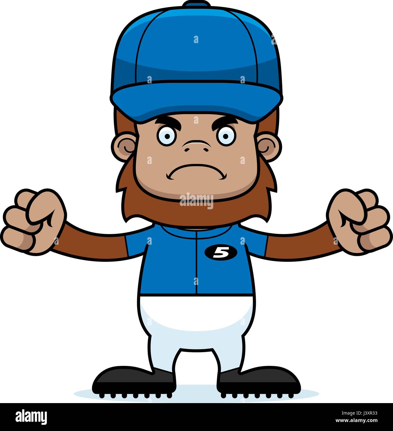 A cartoon baseball player sasquatch looking angry Stock Vector Image ...