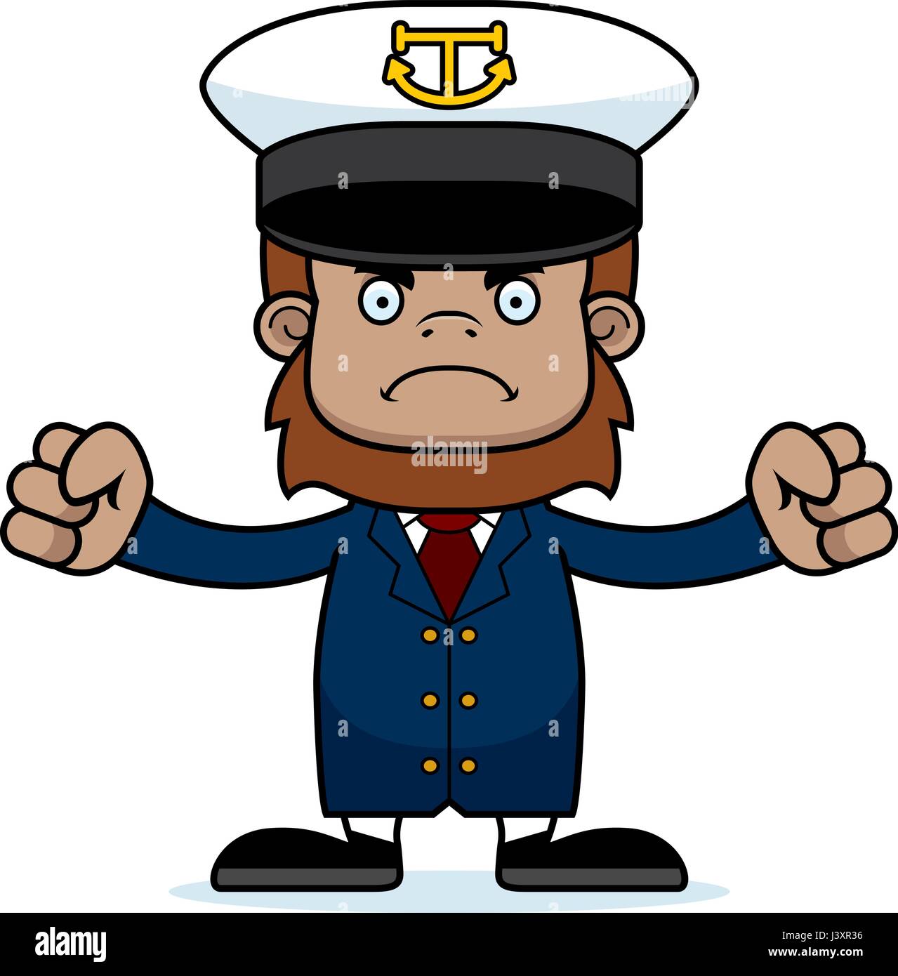 A cartoon boat captain sasquatch looking angry Stock Vector Image & Art ...