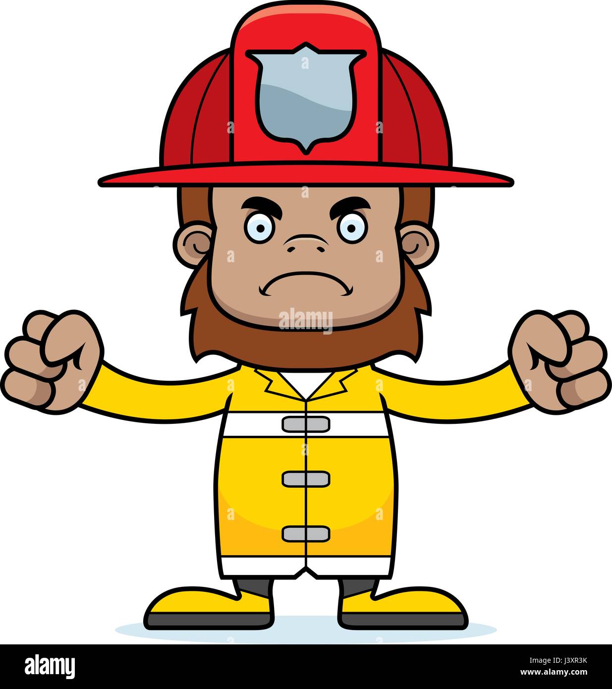 A cartoon firefighter sasquatch looking angry Stock Vector Image & Art ...