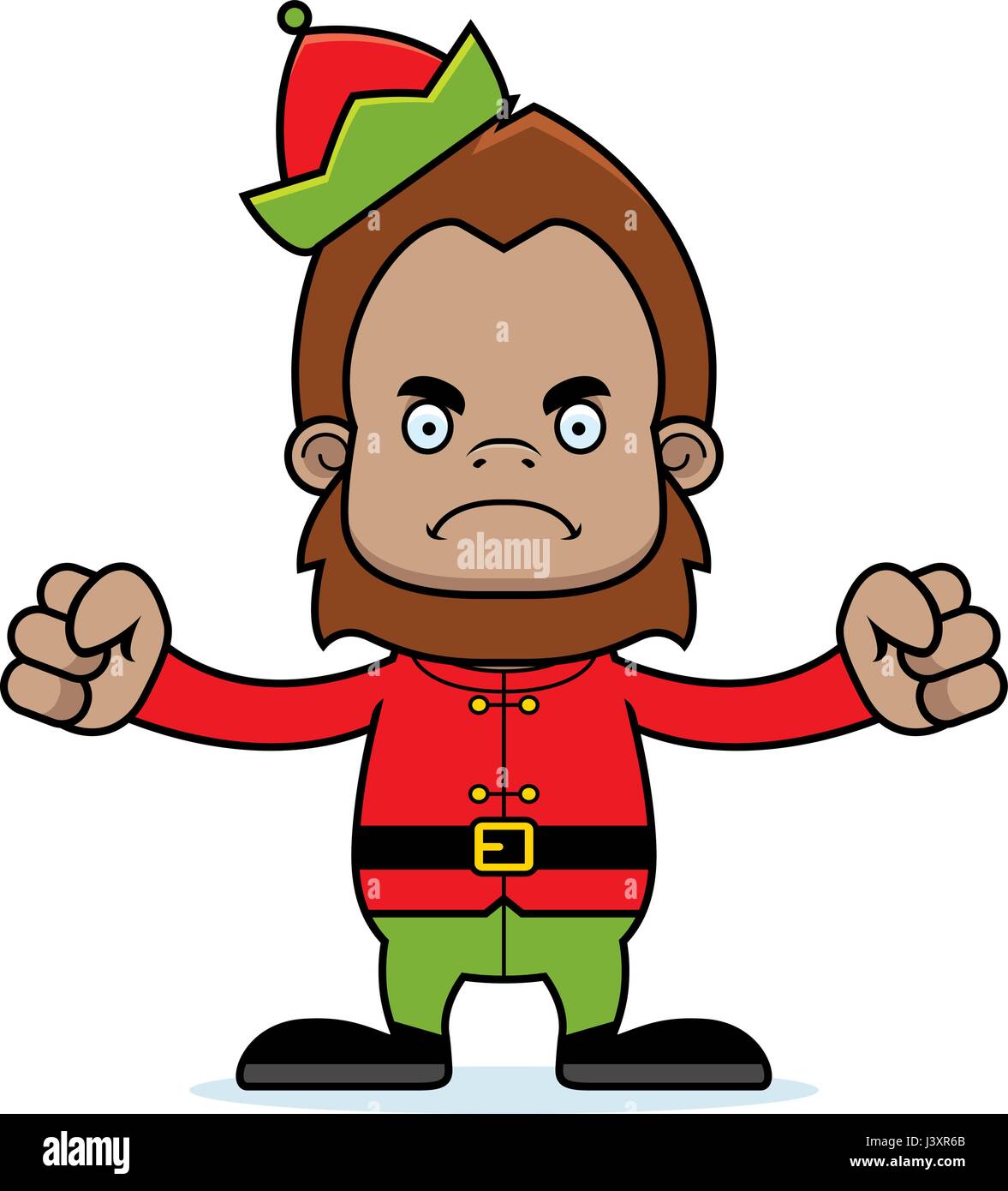 A cartoon Xmas elf sasquatch looking angry Stock Vector Image & Art - Alamy