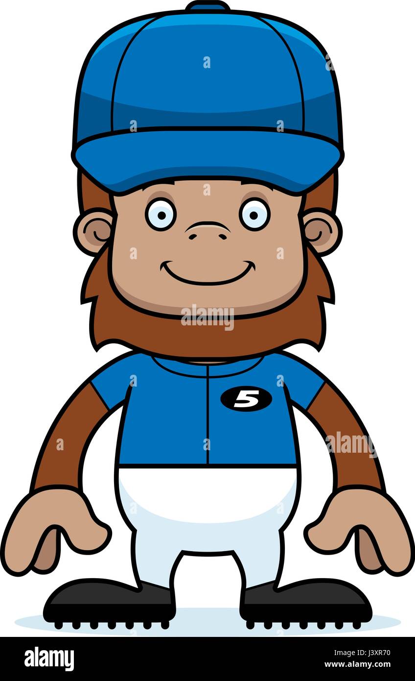A cartoon baseball player sasquatch smiling Stock Vector Image & Art ...