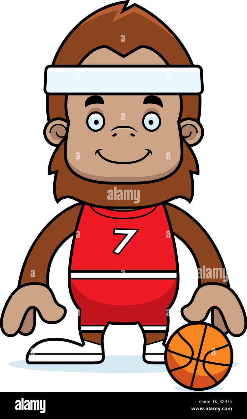 A cartoon basketball player sasquatch smiling Stock Vector Image & Art ...