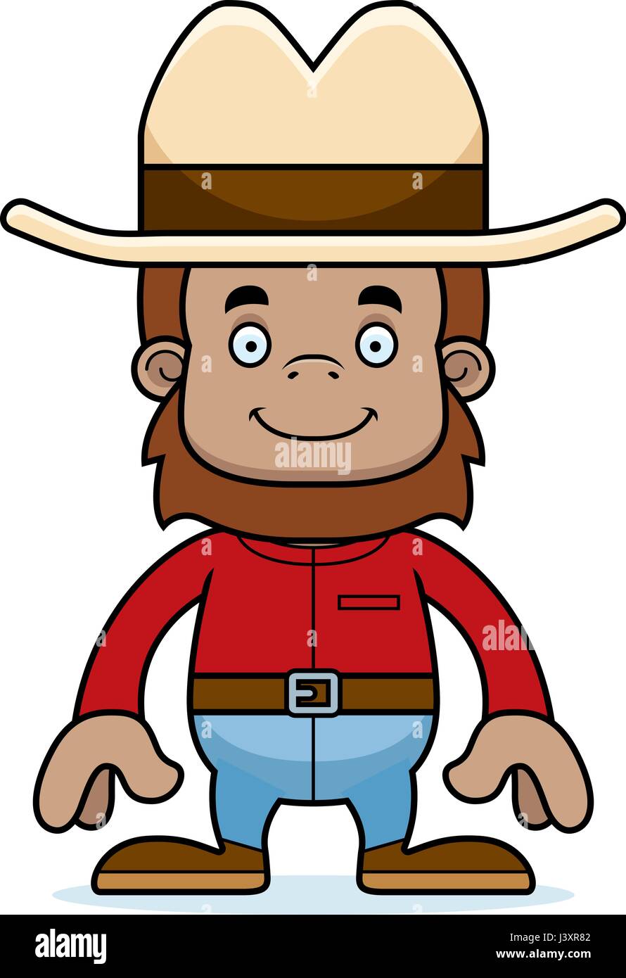 A cartoon cowboy sasquatch smiling Stock Vector Image & Art - Alamy