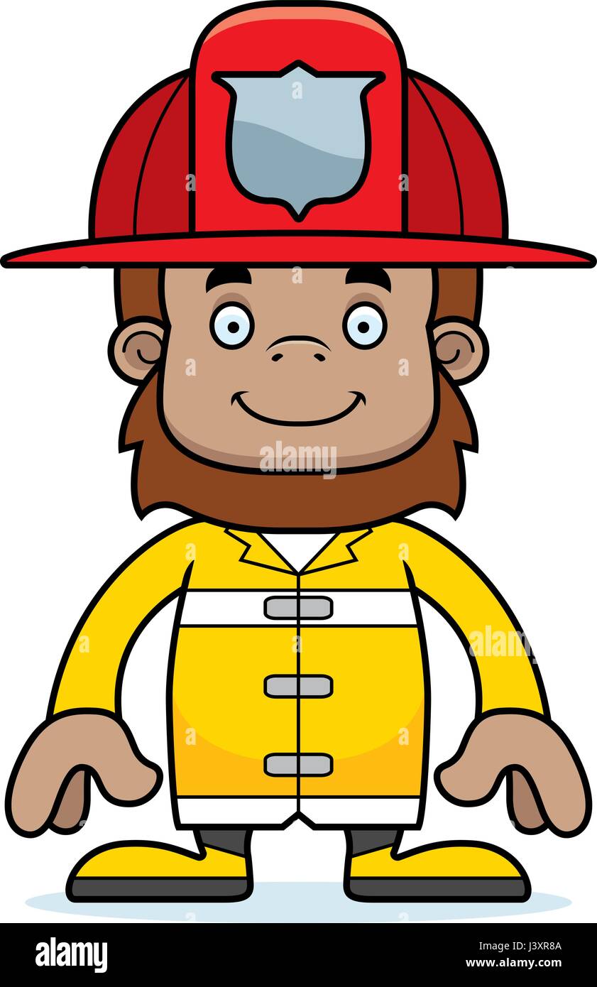 A cartoon firefighter sasquatch smiling Stock Vector Image & Art - Alamy