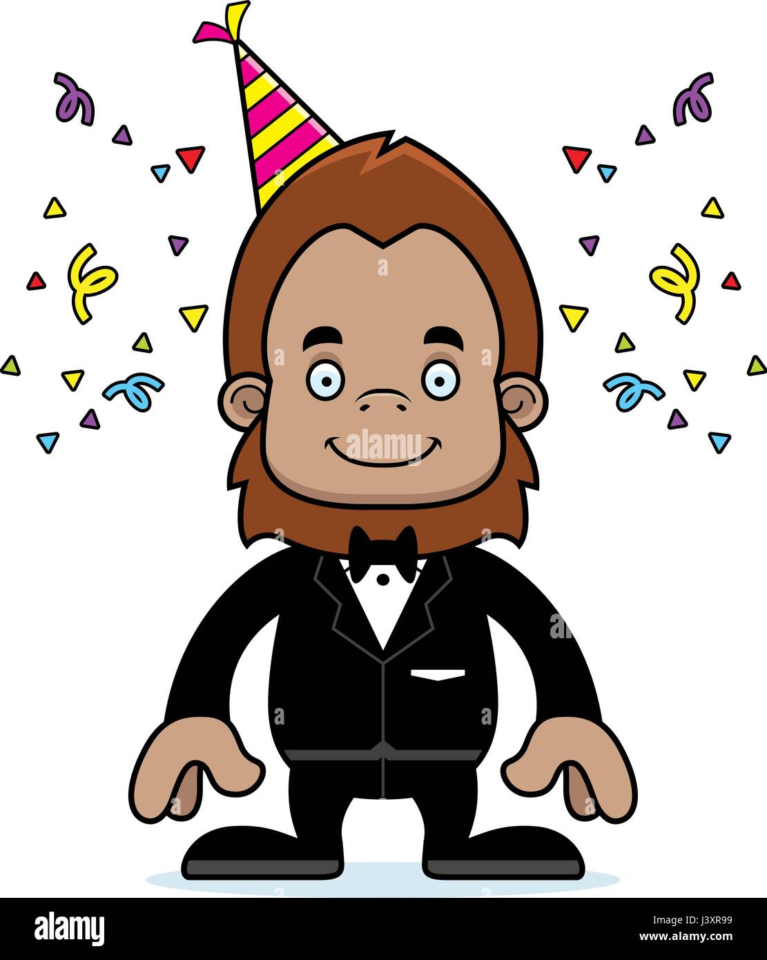 A cartoon party sasquatch smiling Stock Vector Image & Art - Alamy