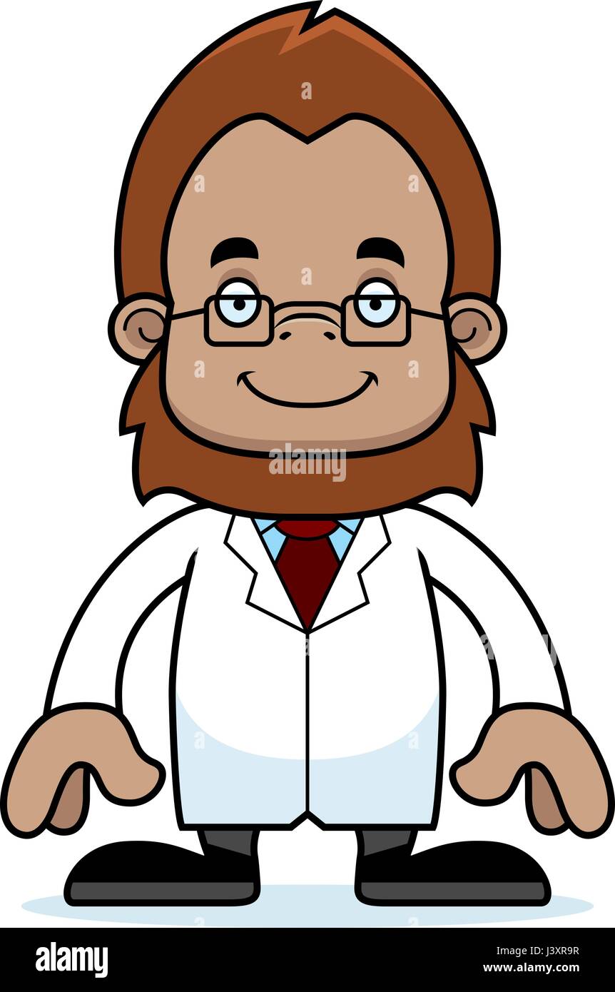 A cartoon scientist sasquatch smiling Stock Vector Image & Art - Alamy