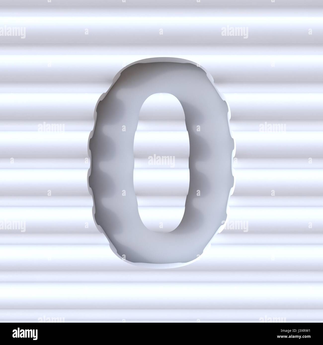 Cut out font in wave surface NUMBER 0 ZERO 3D rendering illustration ...