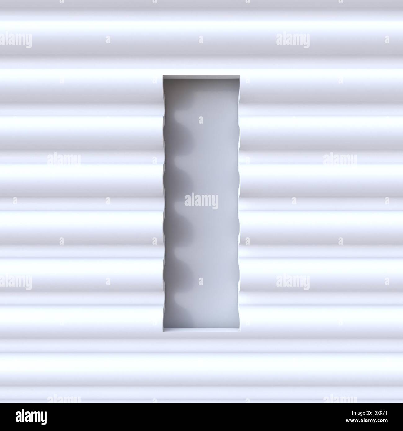 Cut out font in wave surface LETTER I 3D rendering illustration Stock ...