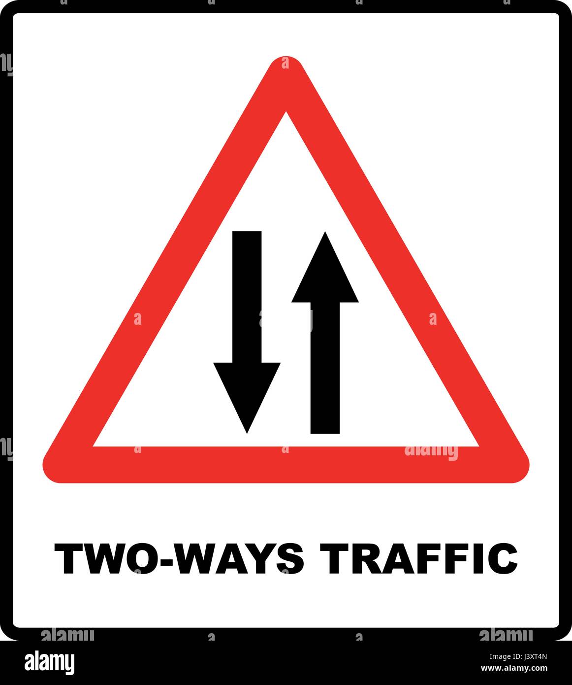 Vector illustration of triangle traffic sign for two way Stock Vector ...