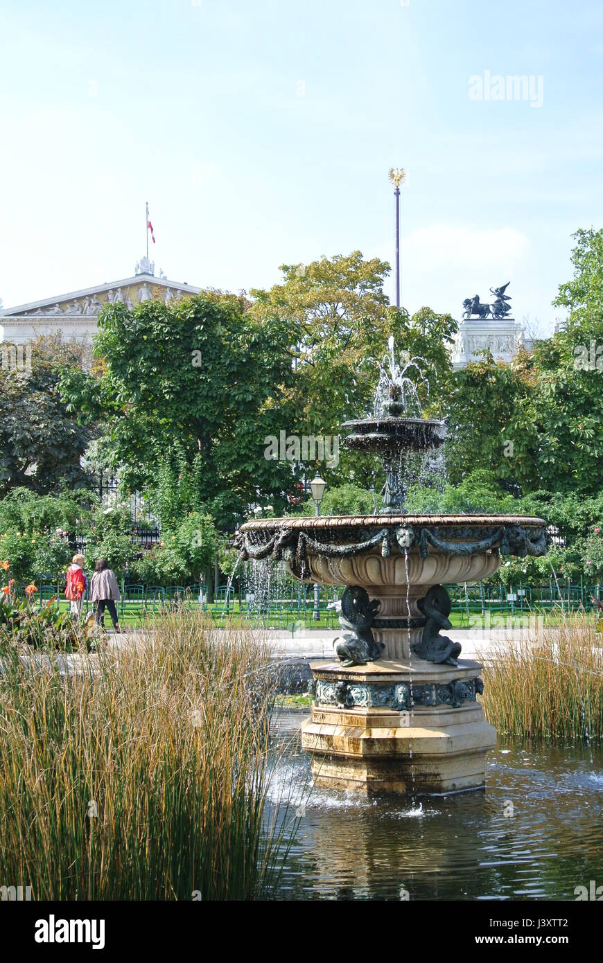 Water Fountain in Volksgarten, Vienna, Austria, Europe Stock Photo - Alamy