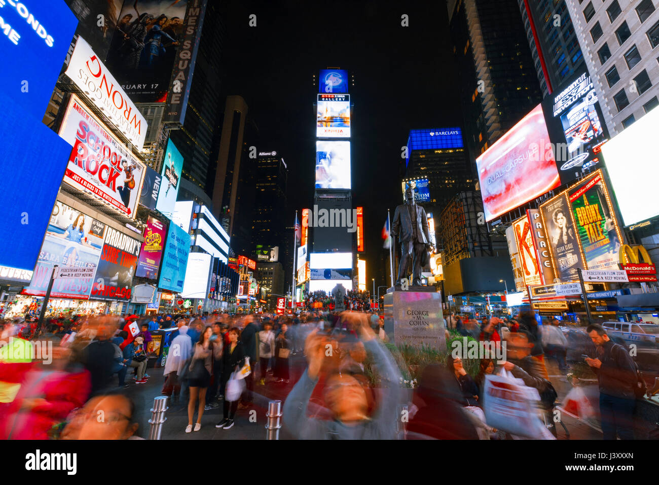 New York City, USA-May 6,2017: Bright lights of New York City Times ...