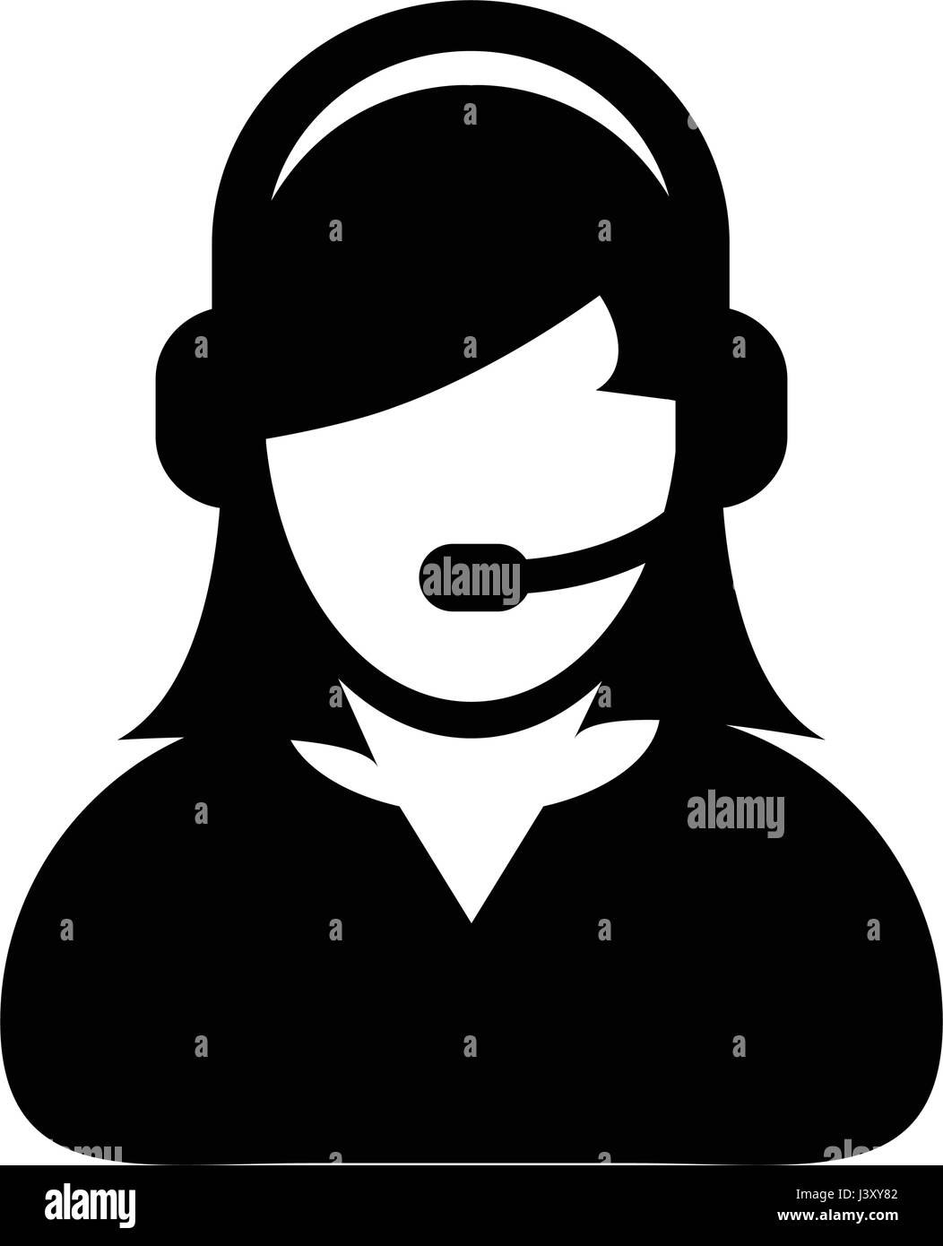 Customer Care Service & Support Icon - Vector Person Avatar With ...
