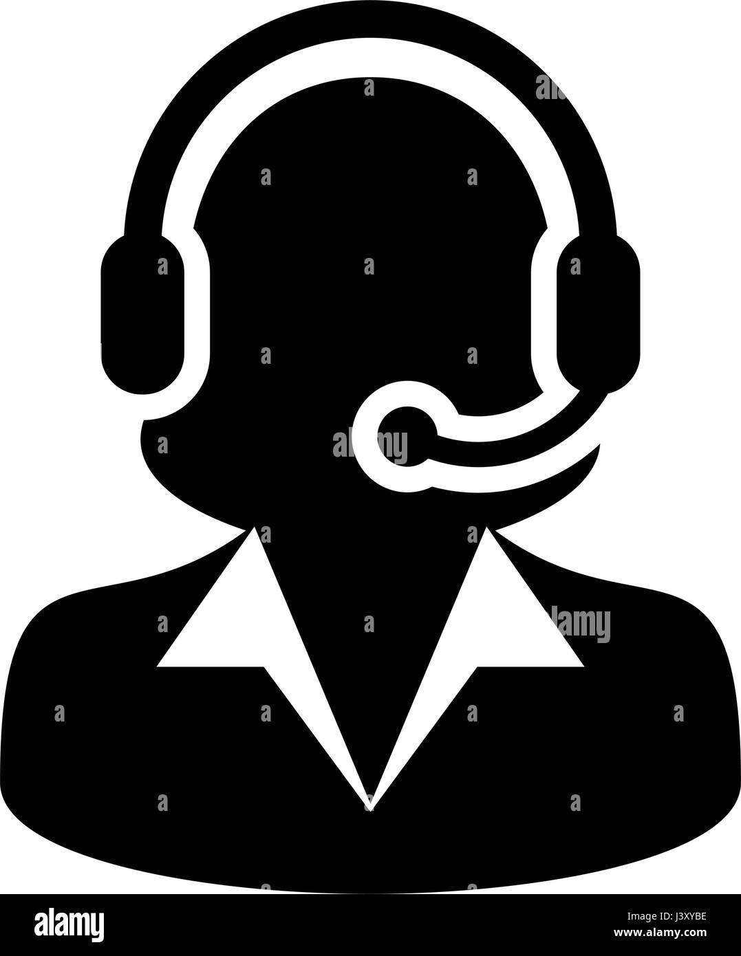 Customer Care Service & Support Icon - Vector Person Avatar With ...