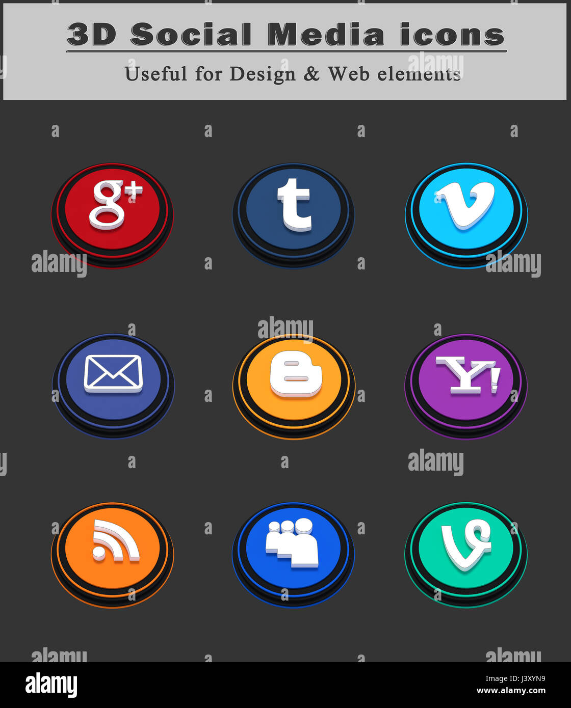 Social Media Icons Circle High Resolution Stock Photography and Images ...