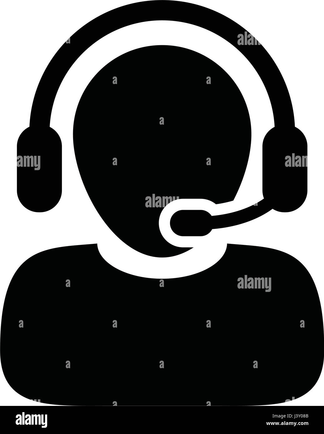 Customer Care Service & Support Icon - Vector Person Avatar With ...