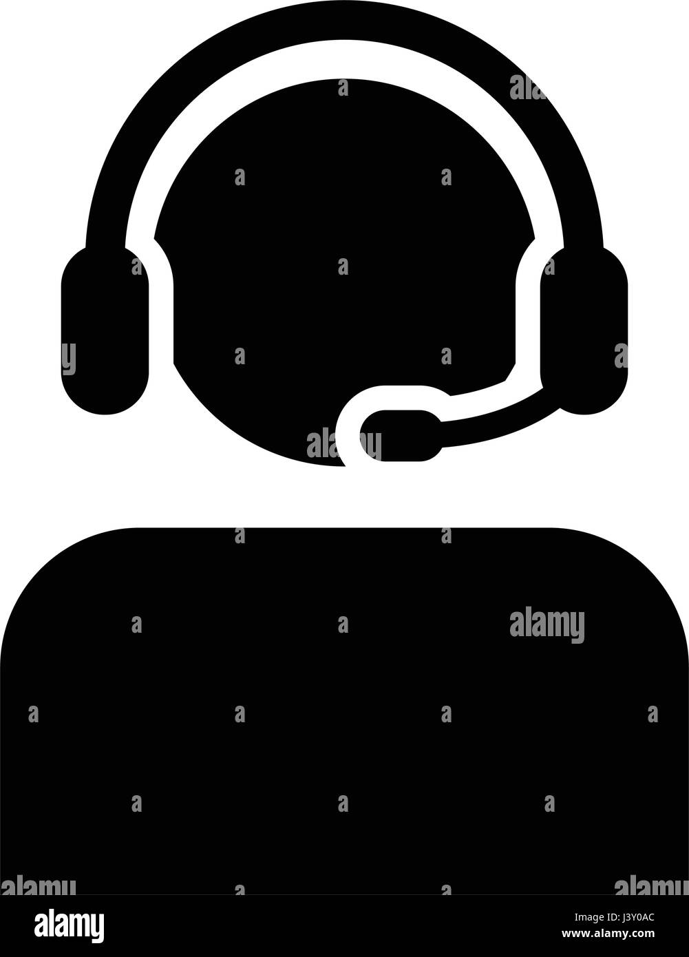 Customer Care Service & Support Icon - Vector Person Avatar With ...