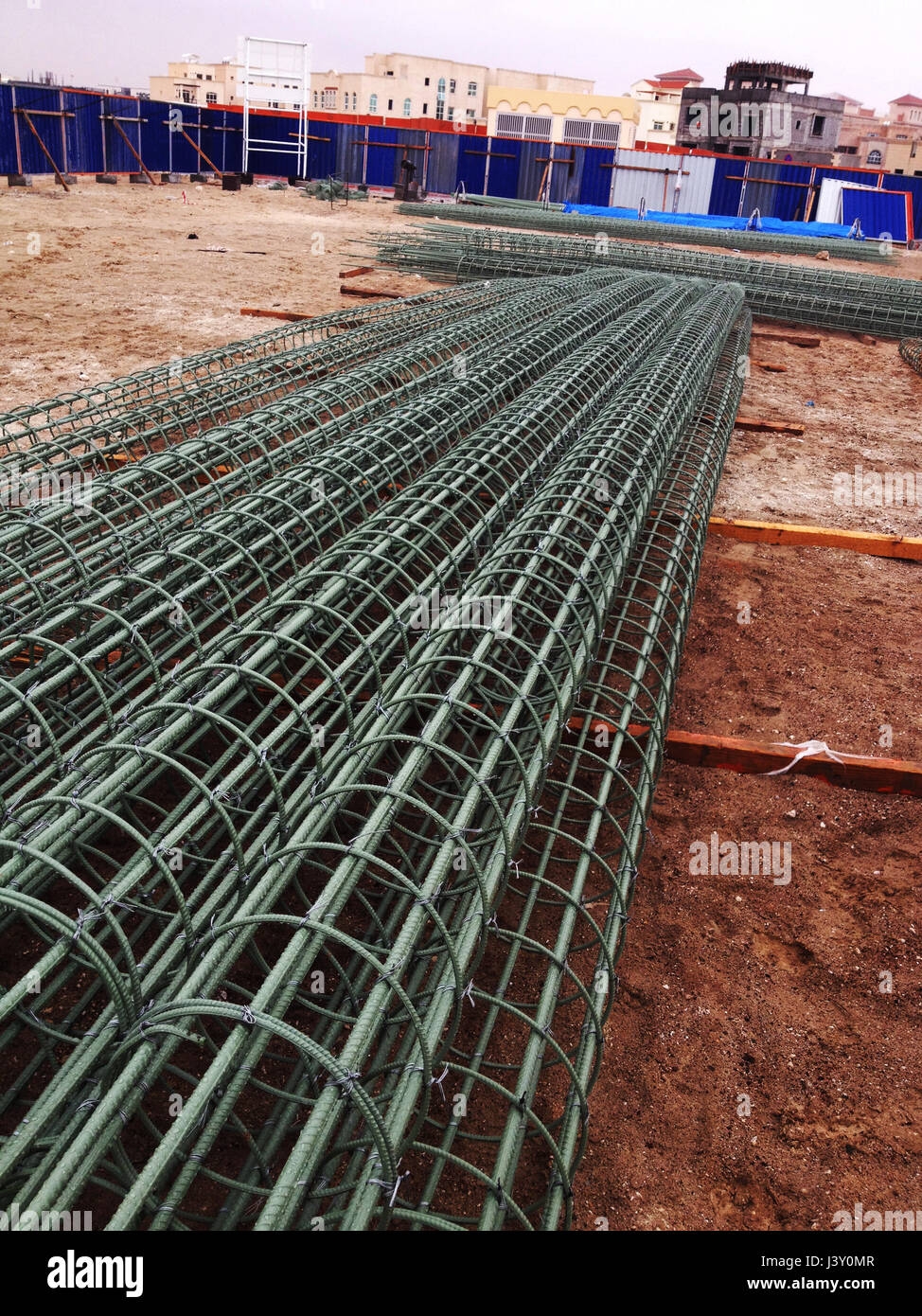 Epoxy Coated Steel Spirals for Piling Works Stock Photo - Alamy