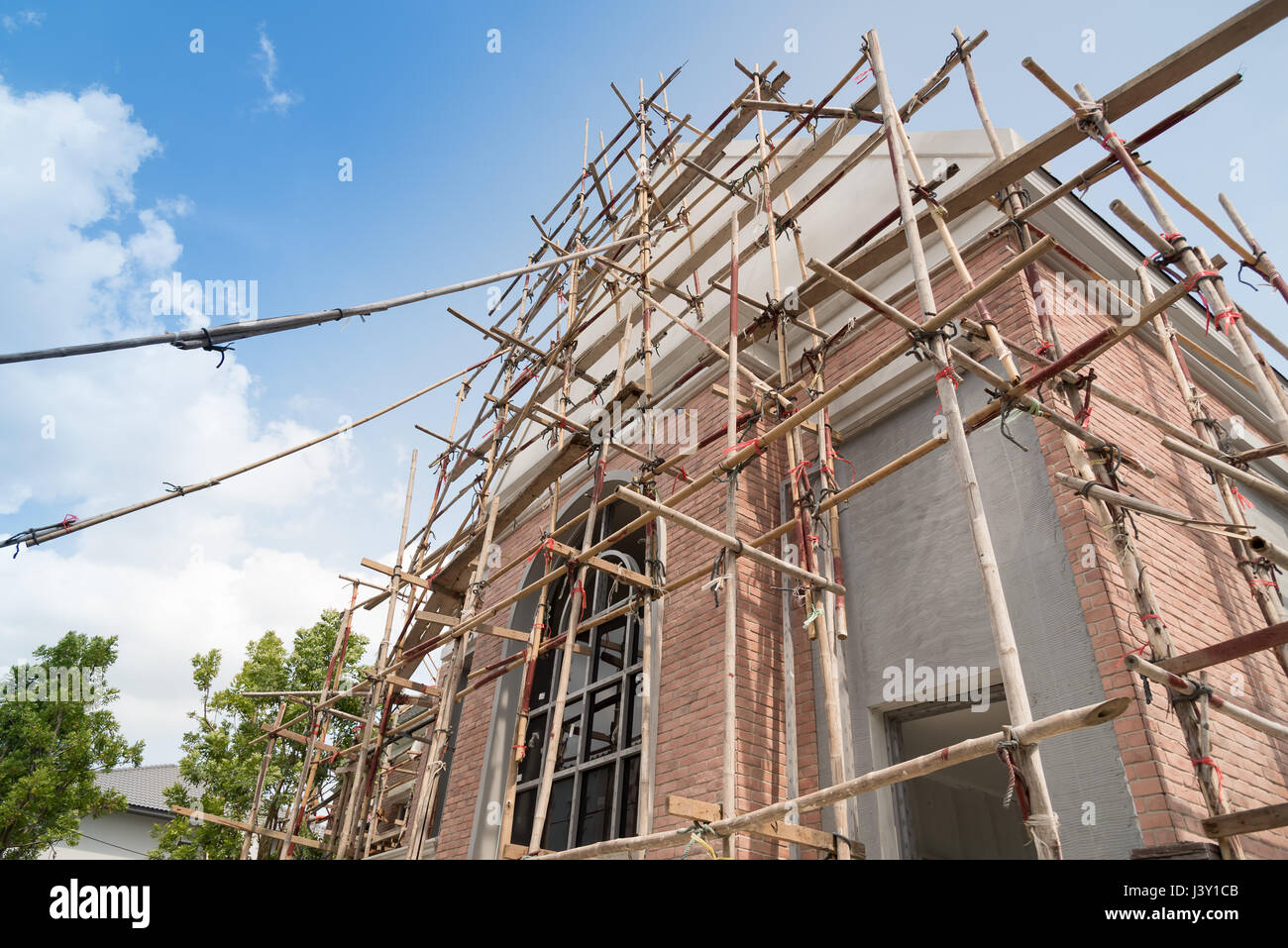 Bamboo Scaffolds for construction job. It's made us easy to climbing ...