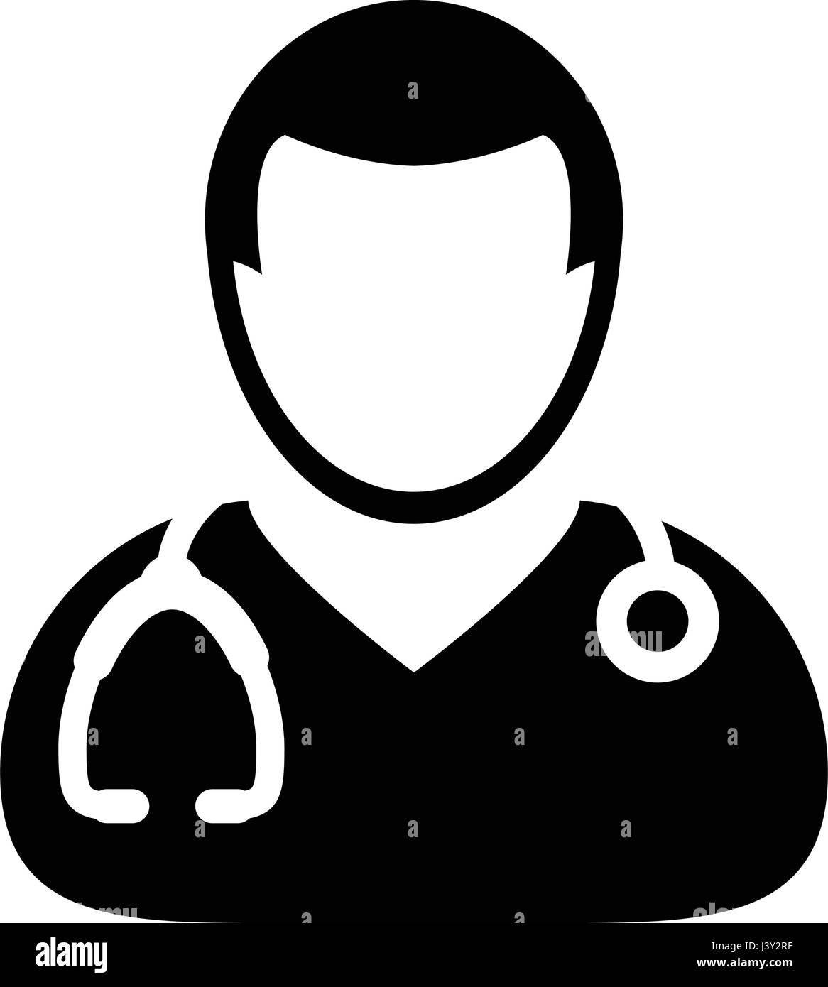 Doctor Icon Vector - Medical Physician With Stethoscope for Healthcare ...