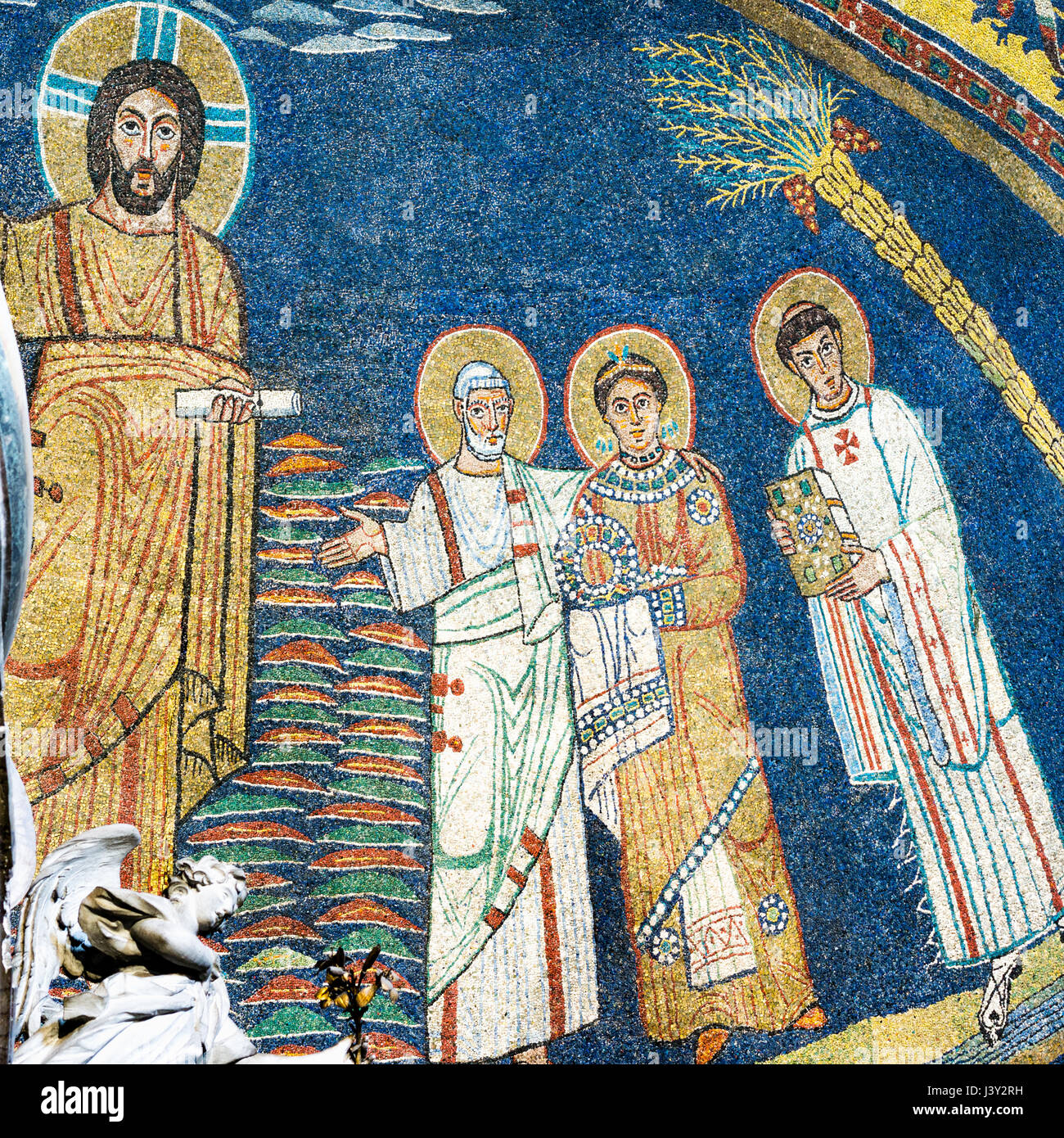 Mosaic in the basilica of Santa Prassede from the early 9th century, St ...