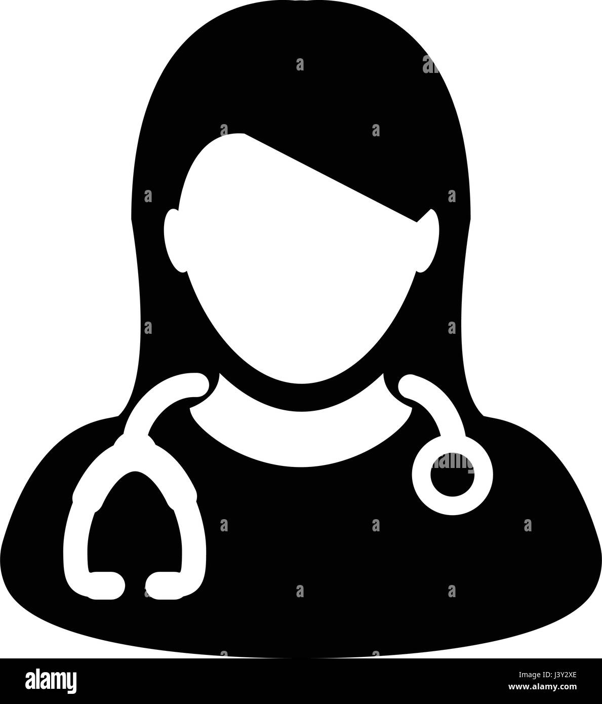 Woman Doctor Icon Vector - Medical Physician With Stethoscope for ...
