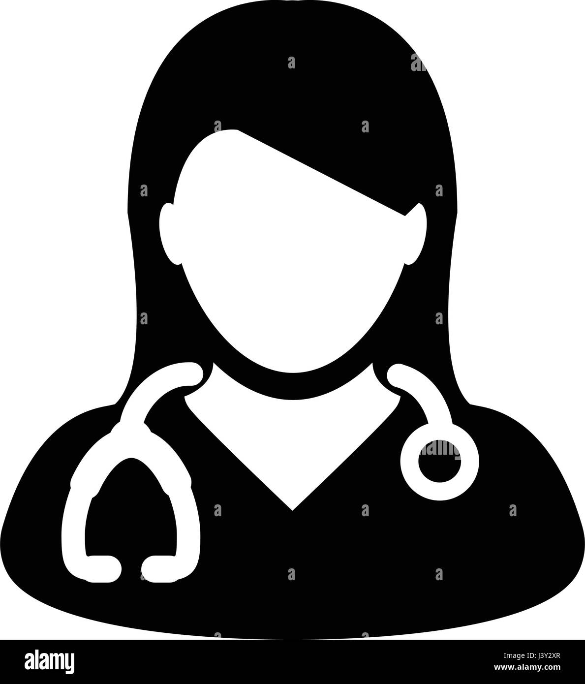Woman Doctor Icon Vector - Medical Physician With Stethoscope for ...