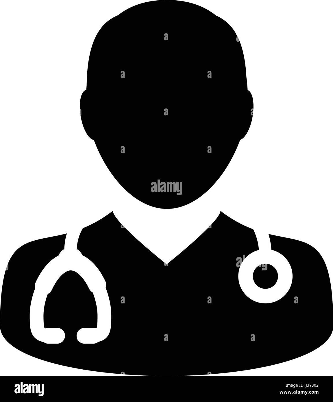 Doctor Icon Vector - Medical Physician With Stethoscope for Healthcare ...
