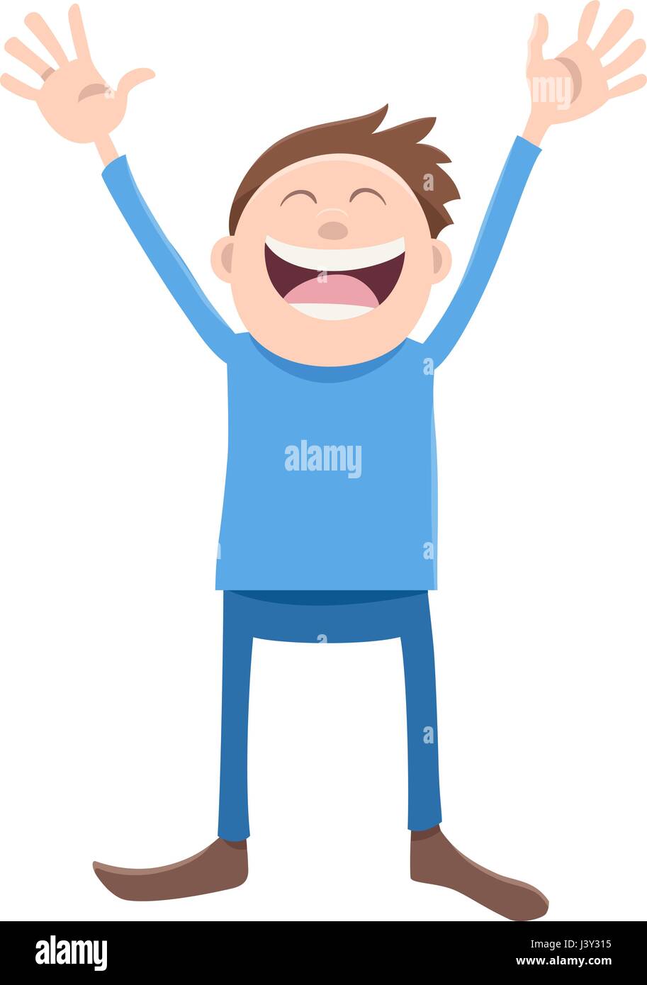 Cartoon Illustration of Happy Boy Kid or Teen Character Stock Vector ...