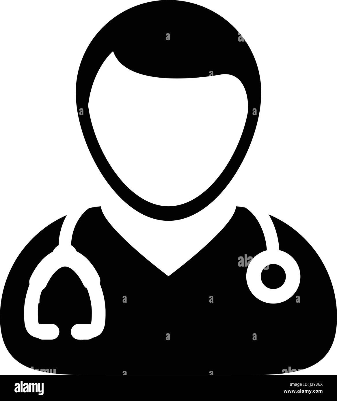 Doctor Icon Vector - Medical Physician With Stethoscope for Healthcare ...