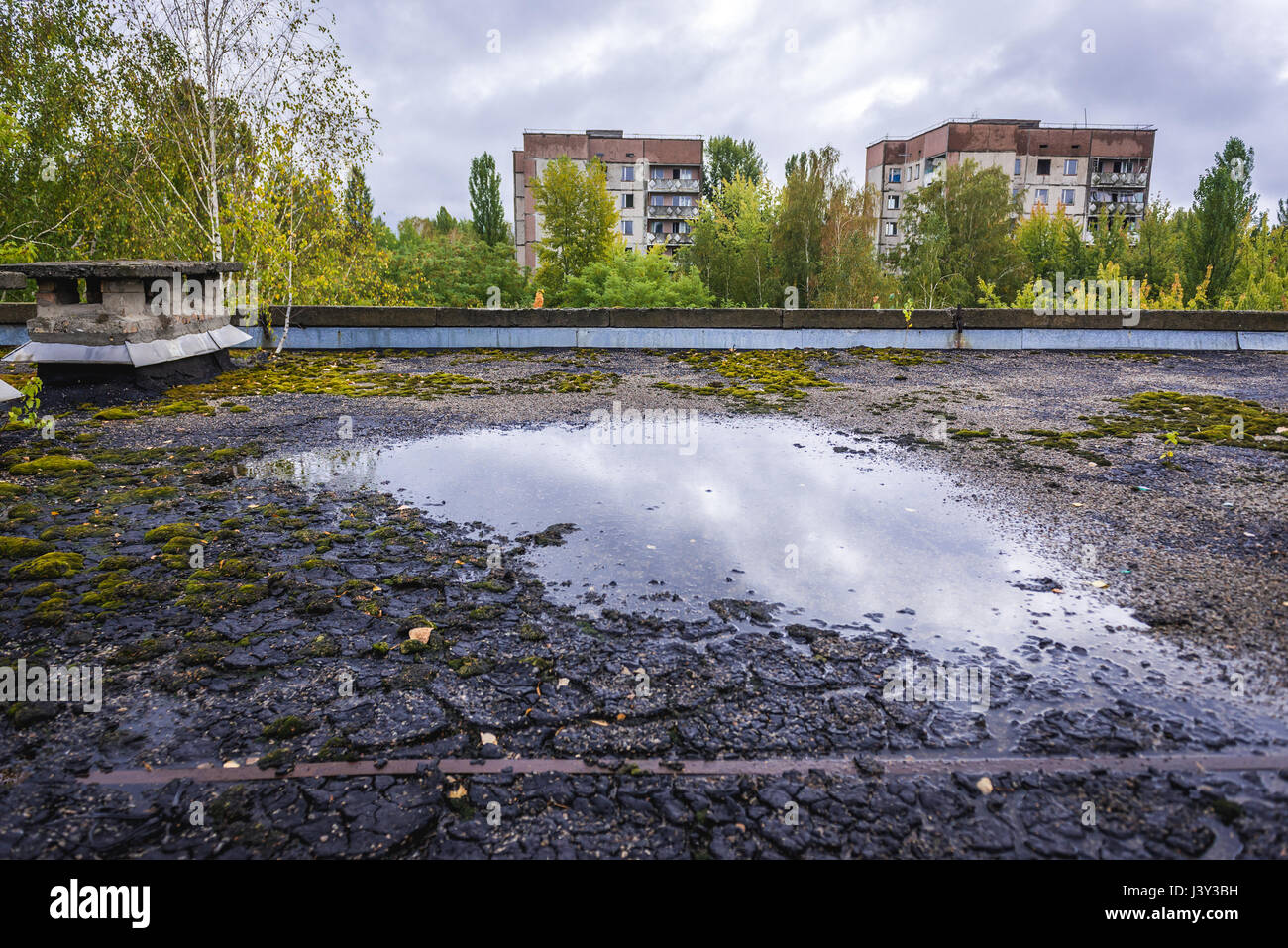 View from roof of High school No 2 in Pripyat ghost city of Chernobyl ...