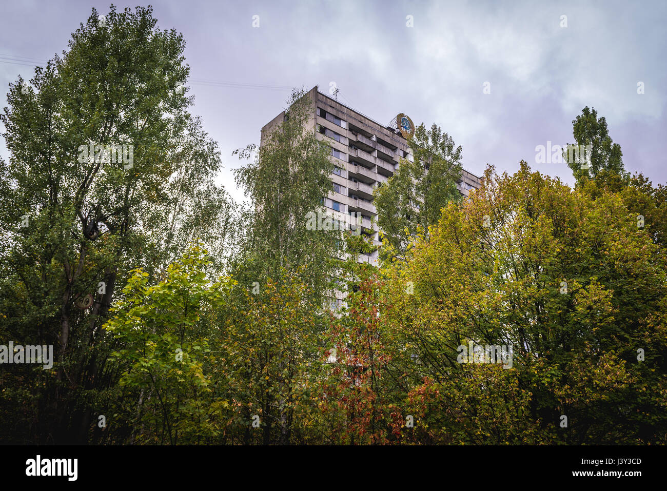 16-storey block of flats in Pripyat ghost city of Chernobyl Nuclear ...
