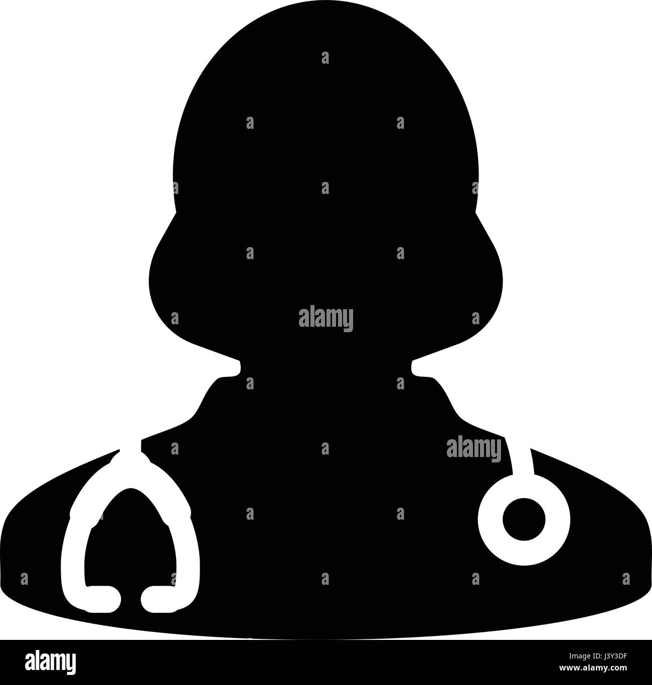 Woman Doctor Icon Vector - Medical Physician With Stethoscope for ...